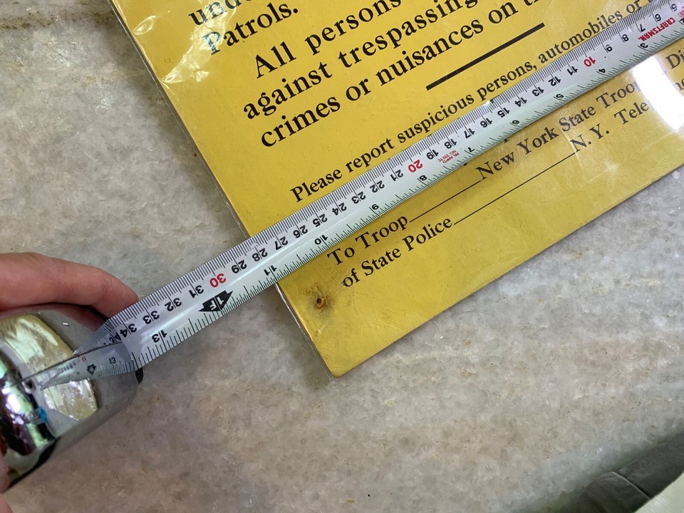 Antique Vintage New York State POLICE Warning Notice Sign Plaque NYPD N ...