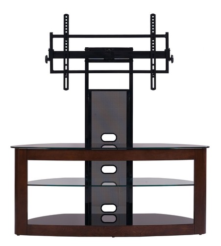 TransDeco TV Stand with with Mount, 35" - 80", Dark Oak/Black ...