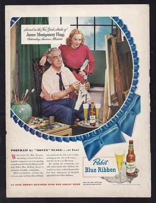1948 PABST BLUE RIBBON Beer Ad - Endorsed by Illustrator James ...