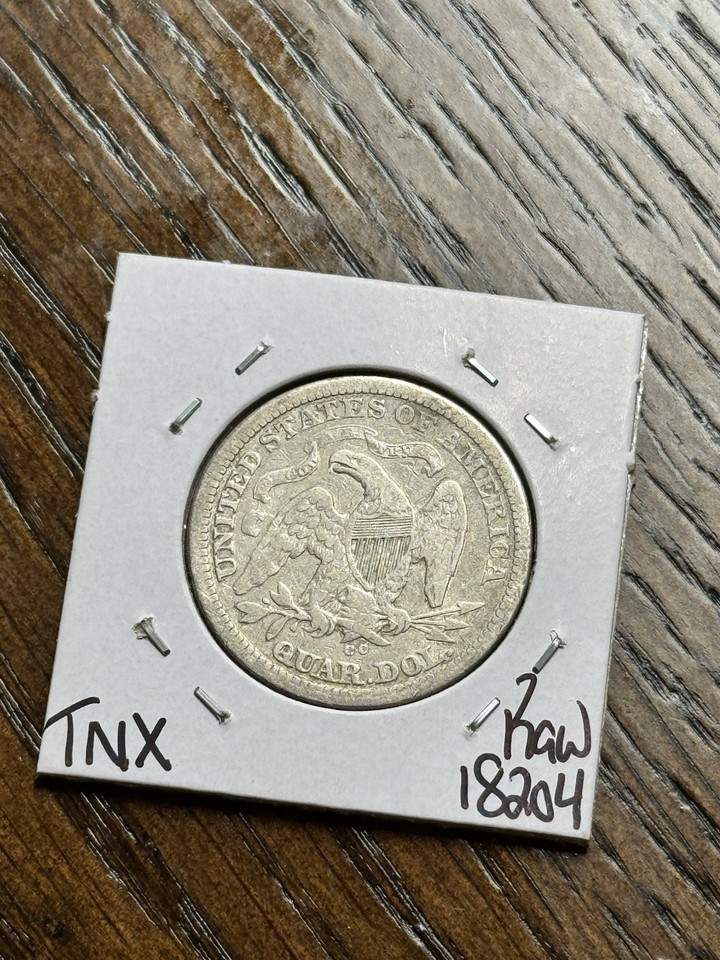 1876 CC Seated Liberty Quarter VF Very Fine Carson City US 25c Type ...
