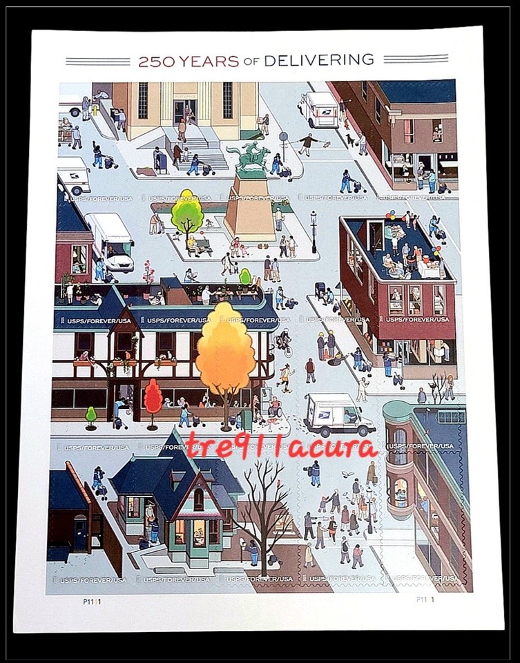 US Postage Stamps 250 Years of Delivering Stamps Set of 20 Count Sheet ...