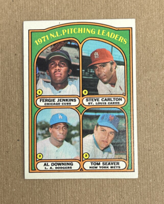 1972 Topps NL Pitching Leaders Jenkins Downing Carlton Seaver Card #93 ...