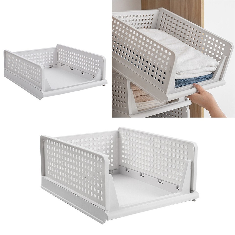 Stackable Wardrobe Drawer Tabletop Units Clothes Closet Storage Basket ...