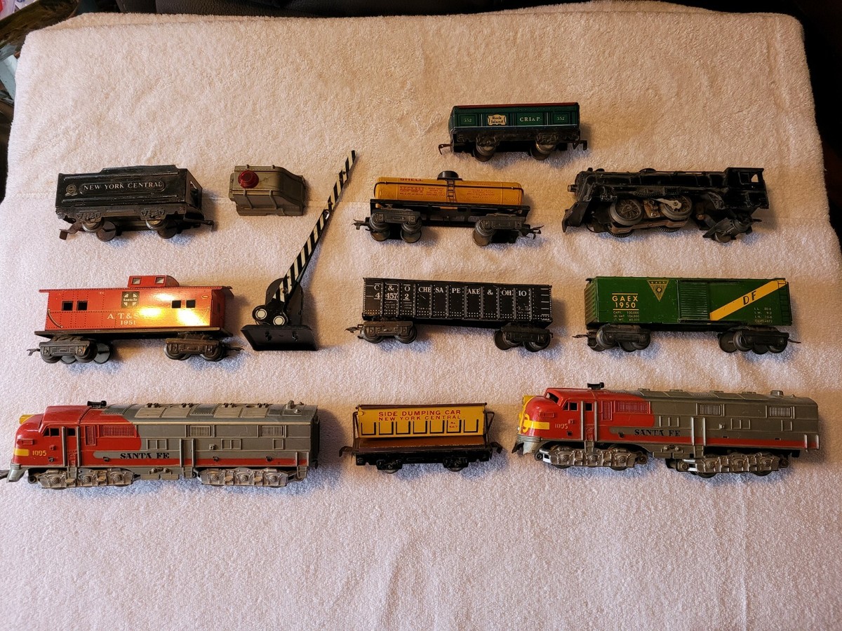 Antique Metal Toy Trains Vintage Dayton Hill Pressed Steel Red Toy