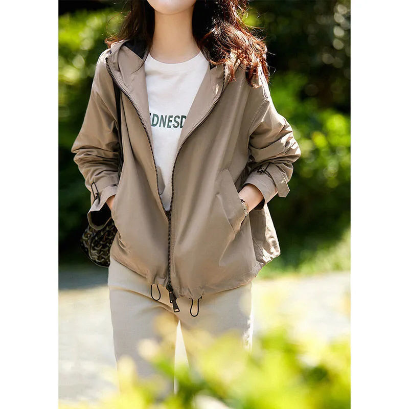 Women's Fashion Trend Windbreaker Jacket Simple Casual Loose Short ...