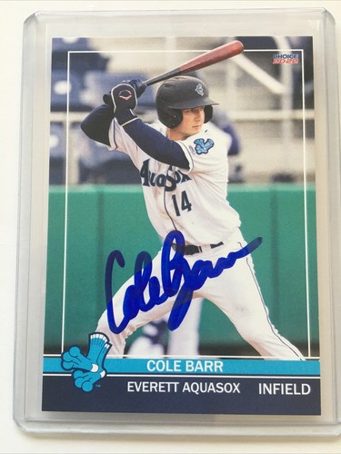 Cole Barr Everett Aquasox 2022 Autographed Card Seattle Mariners Signed ...