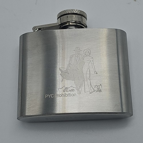 2 Oz Stainless Steel Whiskey Drink Flask PYC Prohibition Etched | eBay