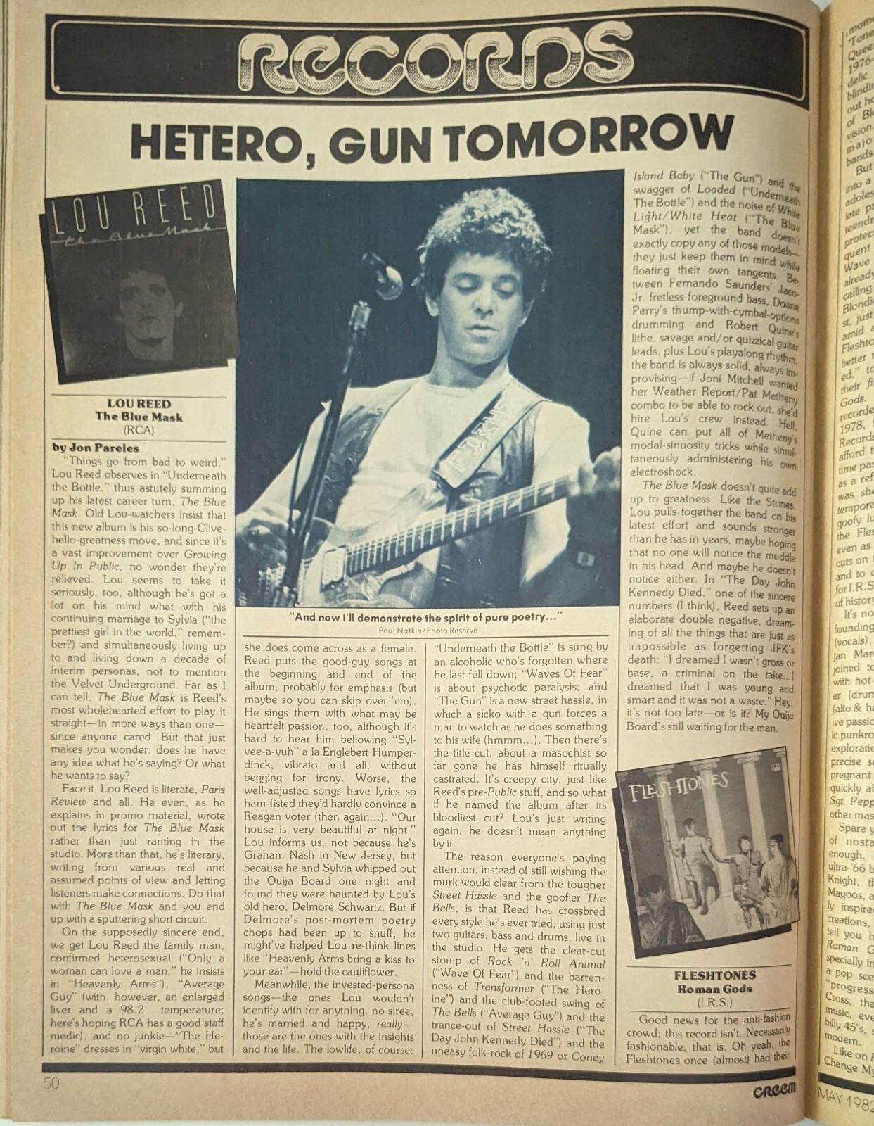 Creem Magazine May 1982 The Cars, Blasters, Fleshtones, Ozzy, AC/DC ...