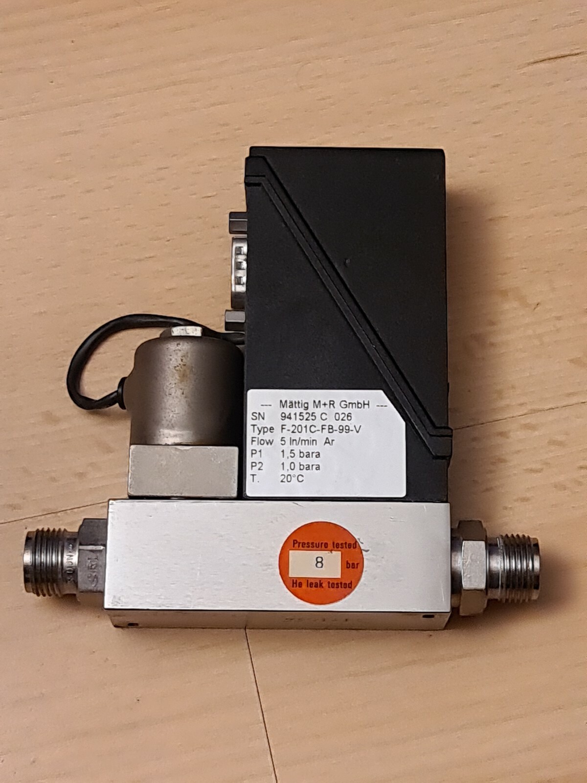 Bronkhorst EL-Flow F-201C-FB-99-V Mass Flow Controller MFC Ar 5ln/min ...