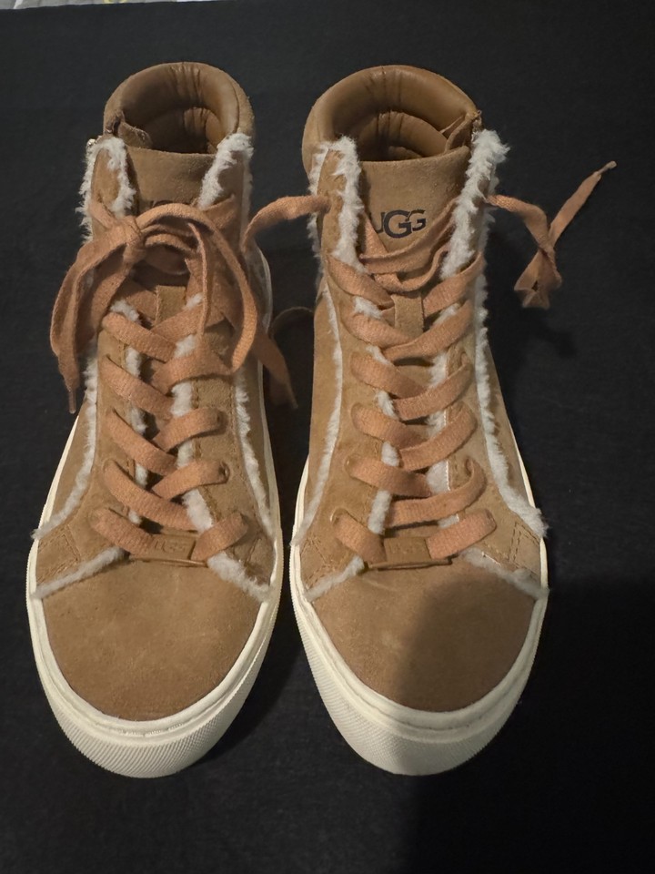 UGG Olli Hertitage Shoes Womens Size 8 Chestnut Suede Shearling High ...