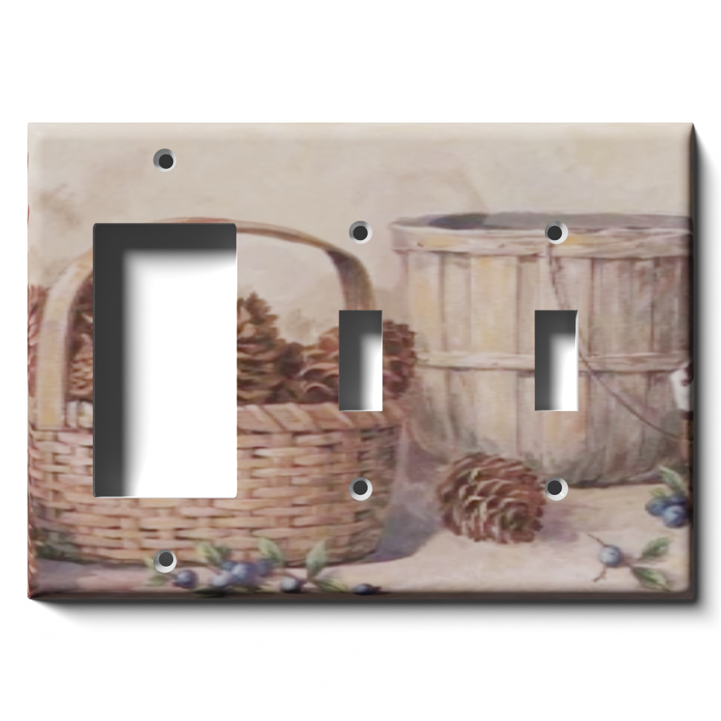 Pine Cone Baskets Decorative Light Switch Plate Cover Outlet Wall Plate ...