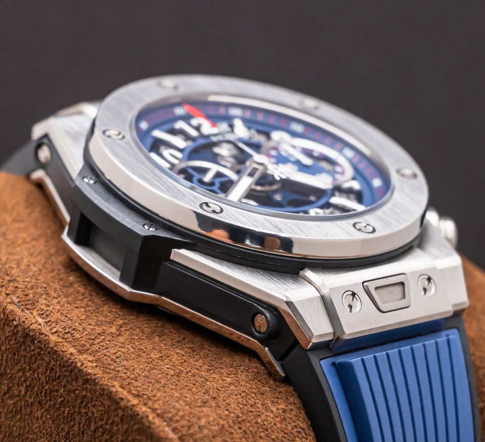 Hublot Big Bang Unico Titanium Blue 45 mm $21K MSRP Box Papers 411.NX ...