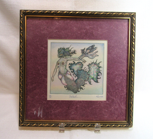 Robert Klunk Art Watercolor Etching WAIT Signed Numbered #49/75 Framed ...
