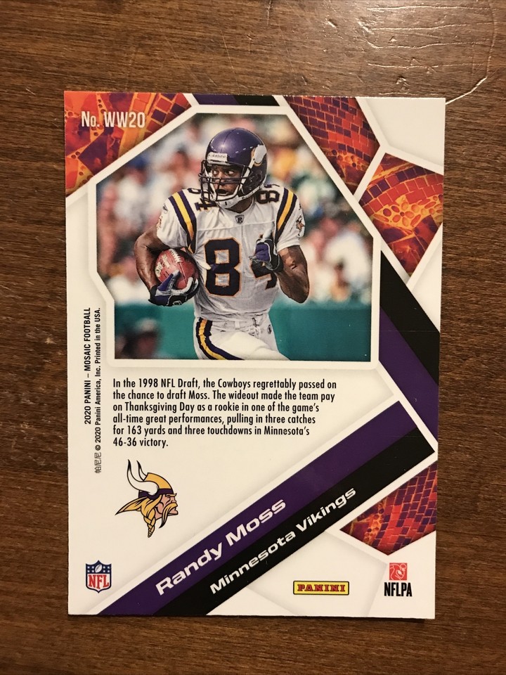 Randy Moss 2020 Mosaic Will to Win WW20 Minnesota Vikings HOF | eBay