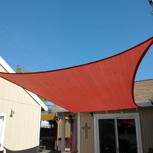 Shade Sail 16'x16' Rust Red Rectangle UV Block Canopy Awning Shelter ...