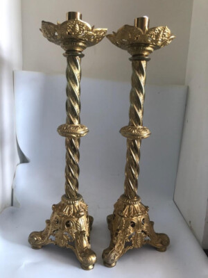 Catholic Church Altar Candlesticks 19" | eBay