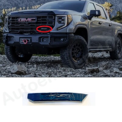 1PC Gloss Black Front Bumper AT4X Emblems Fit GMC 2022-2023 Sierra 1500 ...
