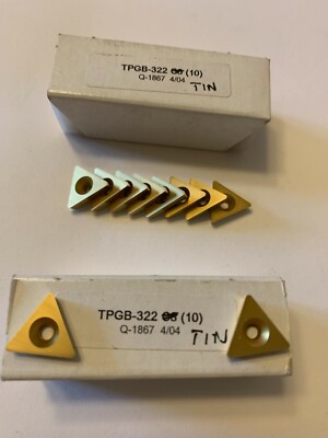 NEW 10 PCS. USA ,TPGB 322 ,TIN COATED INDEXABLE CARBIDE INSERTS | eBay
