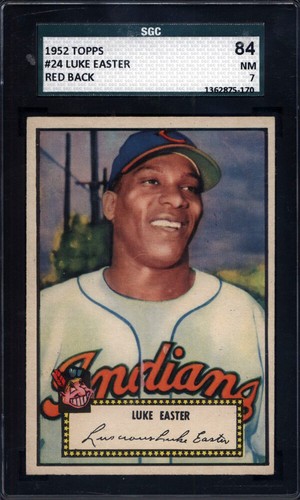 1952 Topps #24 Luke Easter Red Back Indians SGC 7 | eBay