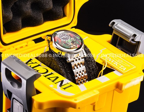 Invicta Women Vintage PARROTS AUTOMATIC DOUBLE OPEN HEART Dial Silver ...