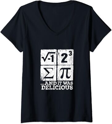 I 8 Sum Pi Funny I Ate Some Pie Pi Day Math Nerd Geek Ladies' V-Neck ...