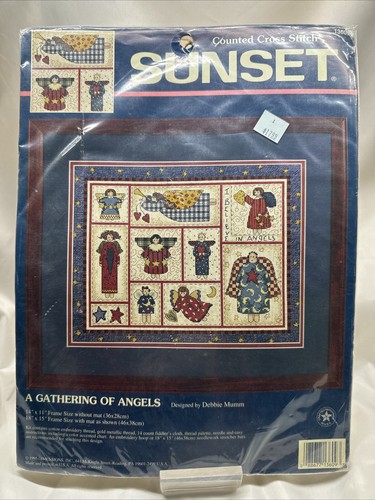 Debbie Mumm Sunset Kit A Gathering of Angels Counted Cross Stitch 14x11 ...