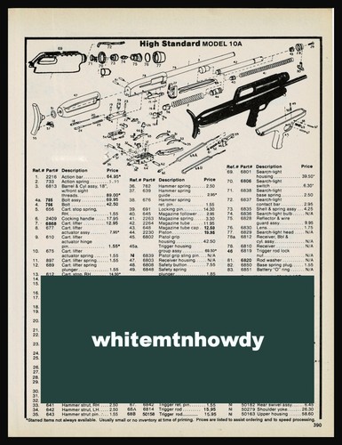 1998 HIGH STANDARD Model 10A RSemi-Automatic Shotgun Parts List AD | eBay