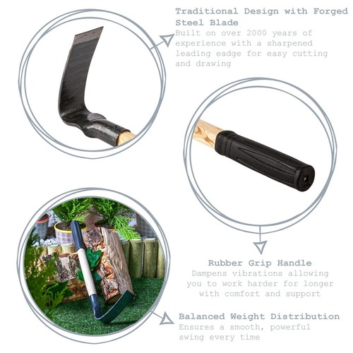 Garden Digging Hoe with Rubber Grip Handle Steel Blade Garden Tool 43cm ...