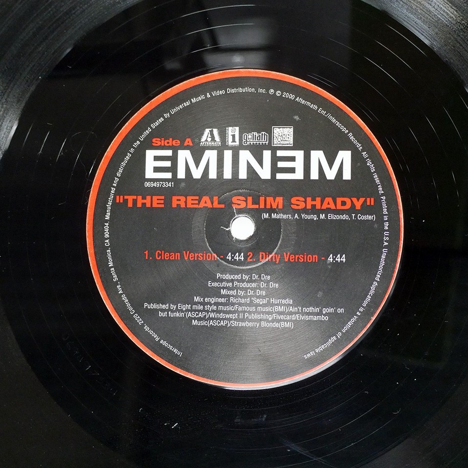 EMINEM REAL SLIM SHADY AFTERMATH ENTERTAINMENT 0694973341 US SHRINK ...