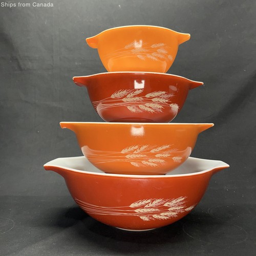 Pyrex 441-444 Autumn Harvest Orange Cinderella Bowl Set | eBay