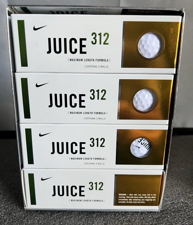 NEW Nike Juice 312 Maximum Length Formula Golf Balls 4 Sleeves Of 3 (12 ...
