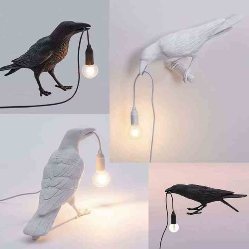 NNEDSZ Black Bird Left Wall Lamp Nordic Resin Bird Wall Lamp - Creative ...