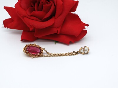 Vintage Pink Rhinestone Faux Pearl Tac Pin Brooch CAT RESCUE | eBay