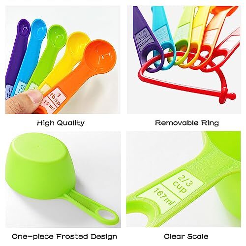 Measuring Cups and Spoons Set Kitchen Baking Cooking Tool Multi Sizes ...