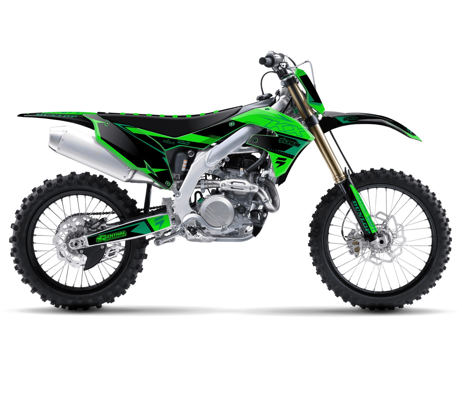 Kawasaki graphics KX250 2021 - 2024 + KX450 2019 - 2023 decals SCRUB ...