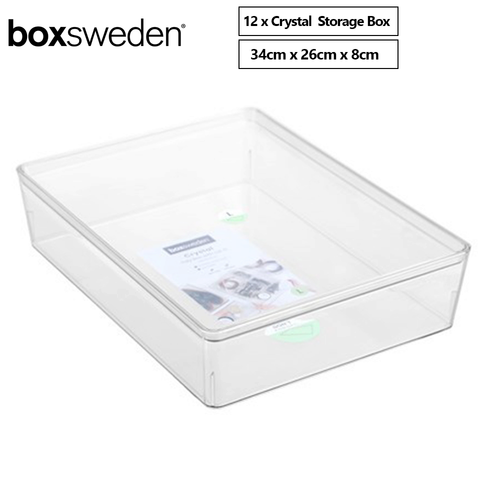 12 x 7L Plastic Storage Box W/Lid Home Office Pantry Stackable ...