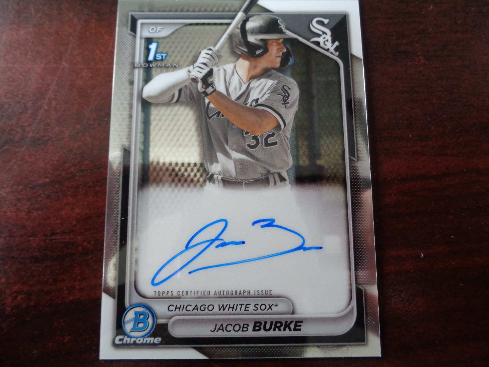 2024 Bowman Chrome Jacob Burke 1st Year AUTOGRAPH Rookie Card-WHITE SOX ...