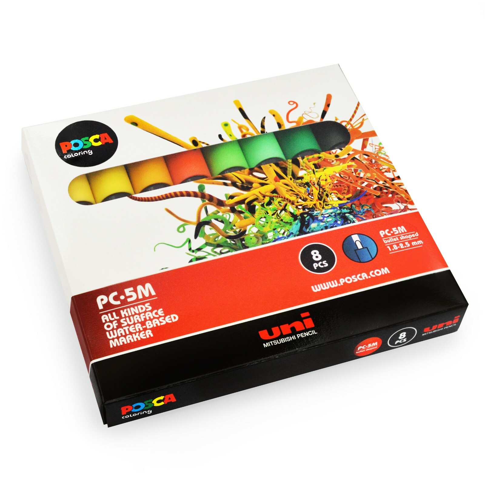 Uni-Ball POSCA PC-5M Paint Marker Art Pens - Citrus Tones - 8 pens in ...