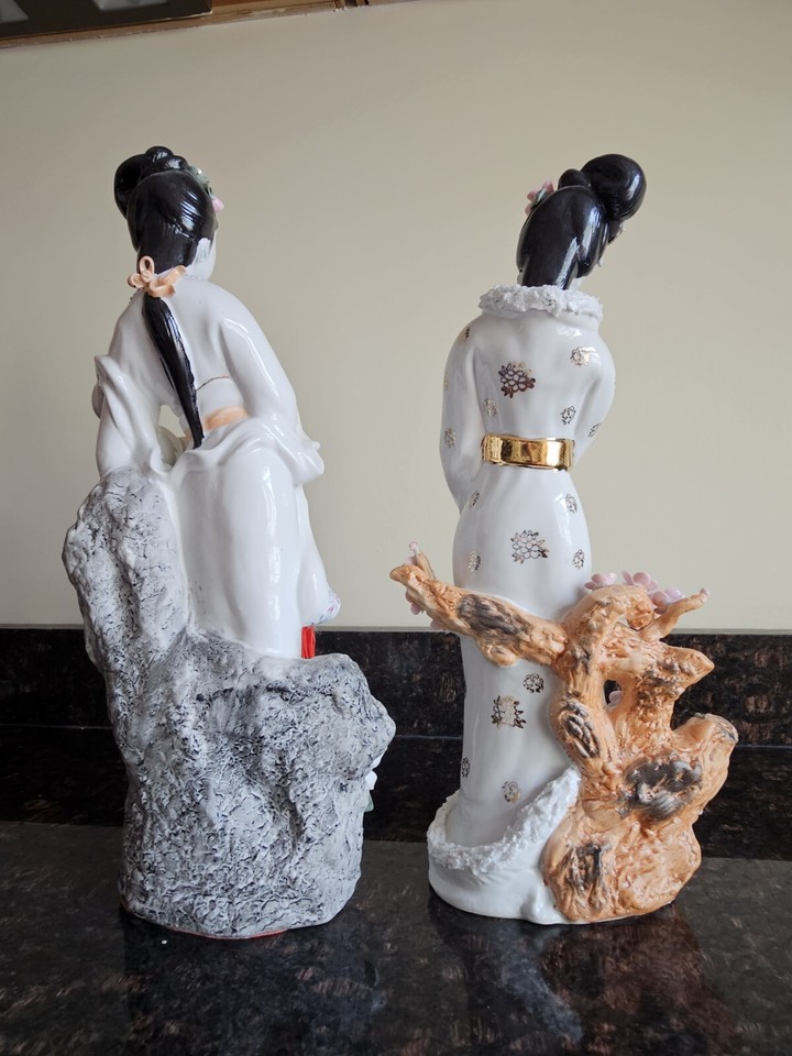 Geisha ceramic statues 17” - Rare Find | eBay
