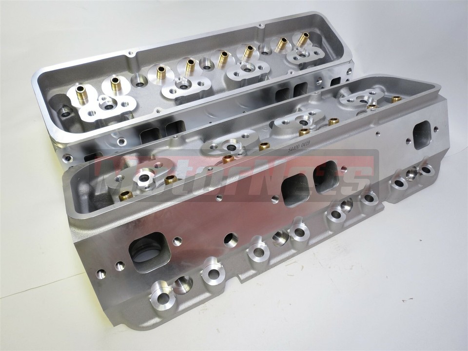 Pair Small Block Chevy Aluminum Bare Cylinder Heads SBC327 350 64/205cc ...