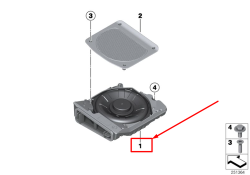 BMW F36 Droit Central Basse Enceinte Harman Kardon 9210152 65139210152 ...