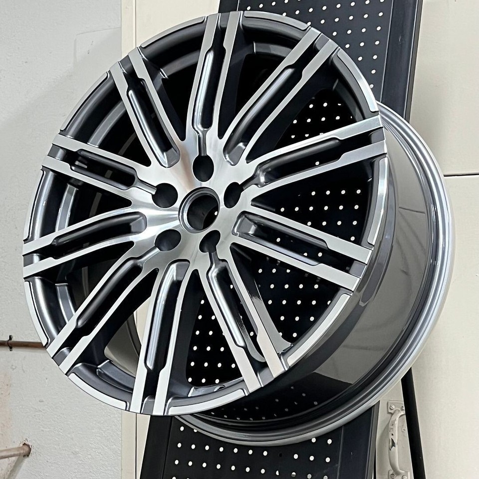 20" TURBO STYLE GUNMETAL MACHINE WHEELS RIMS FITS AUDI Q7 QUATTRO TDI ...