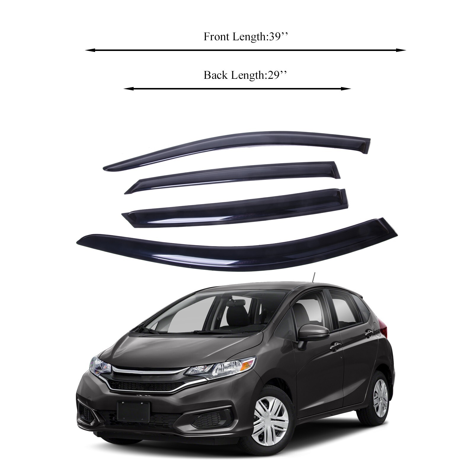 Fits for Honda Fit 2015-2019 Side Window Visor Sun Rain Deflector Guard ...