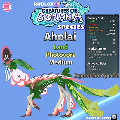 Aholai Exploration Species | Roblox Creatures of Sonaria : COS 🐉 READ ...