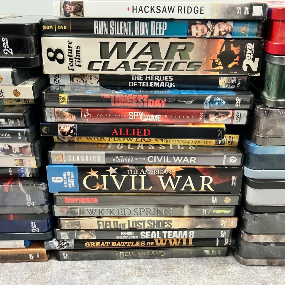 Large Lot of Military WWII War Themed DVDs BluRays Movies and ...