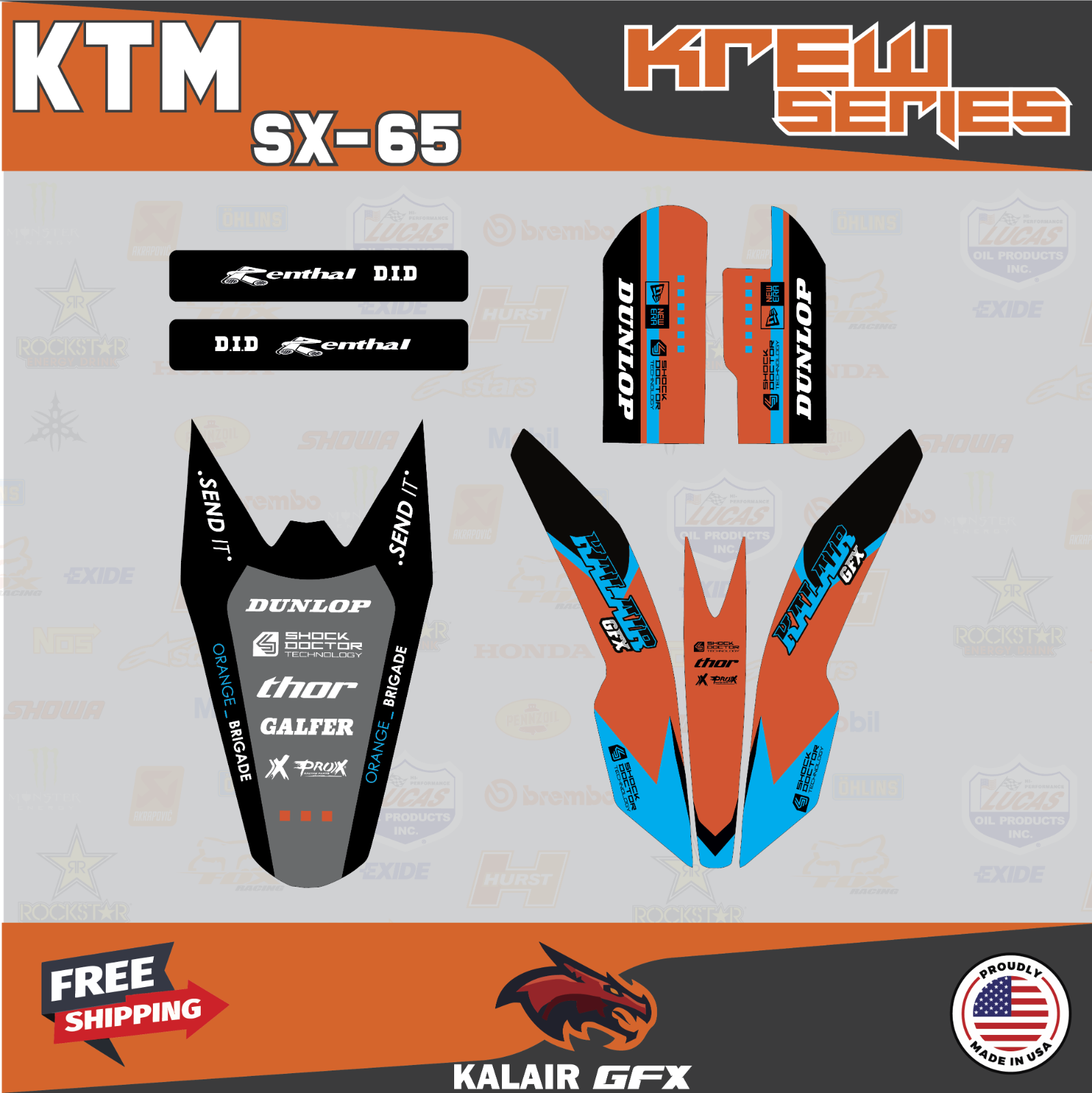 Graphics Decal Kit For KTM 65SX SX65 (2009-2015) SX 65 Crew - Orange ...