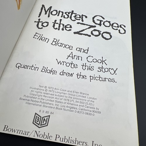 Lot Of 11 Bowmar MONSTER Books Readers Ellen Blance Ann Cook Quentin ...