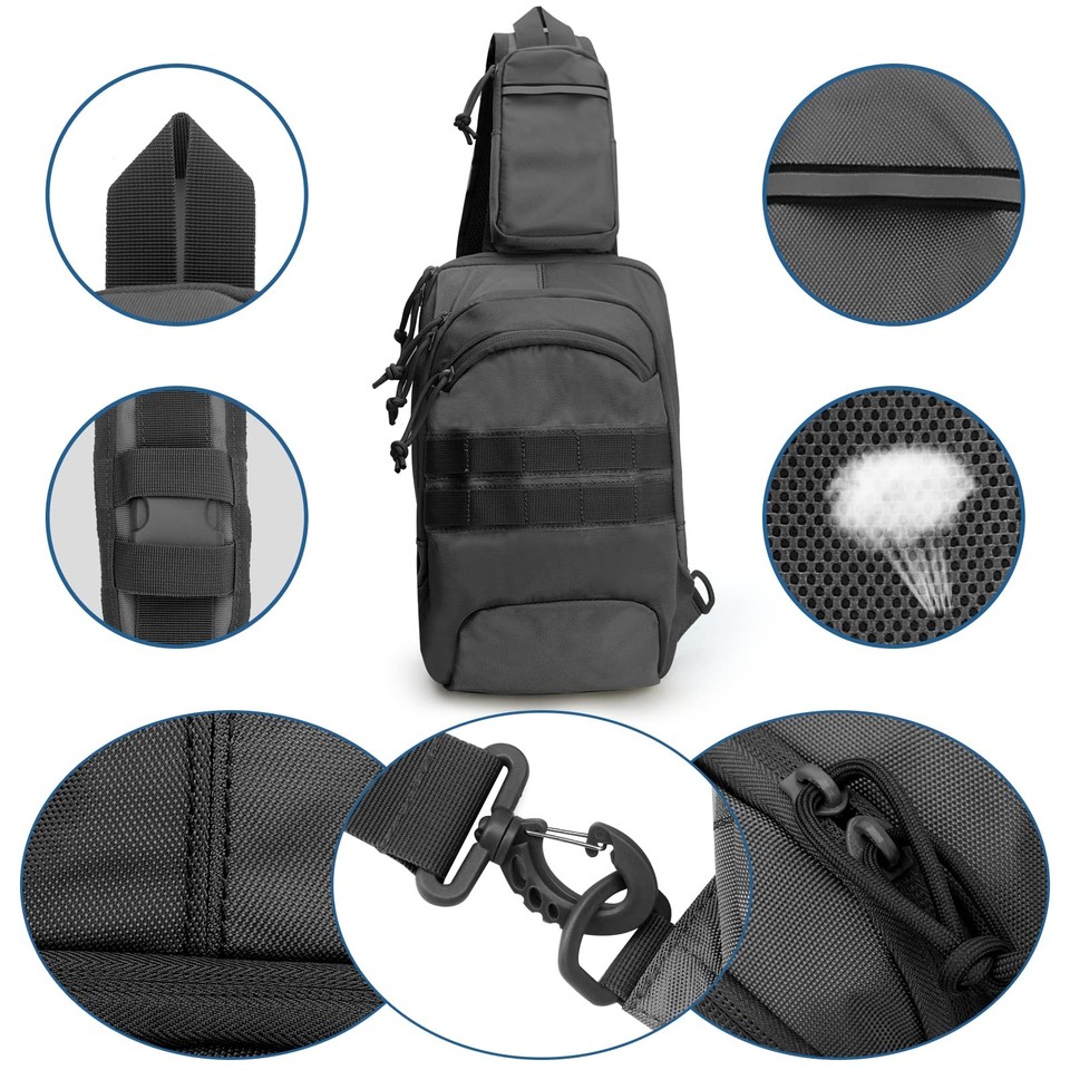 Tactical Sling Chest Bag EDC Shoulder Pack Universl Dual Holster CCW ...