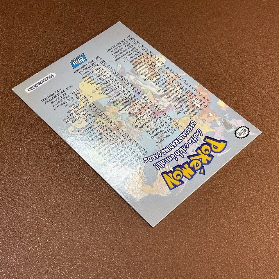 Checklist for Topps Pokemon TV Animated Edition Trading Card Black Logo ...