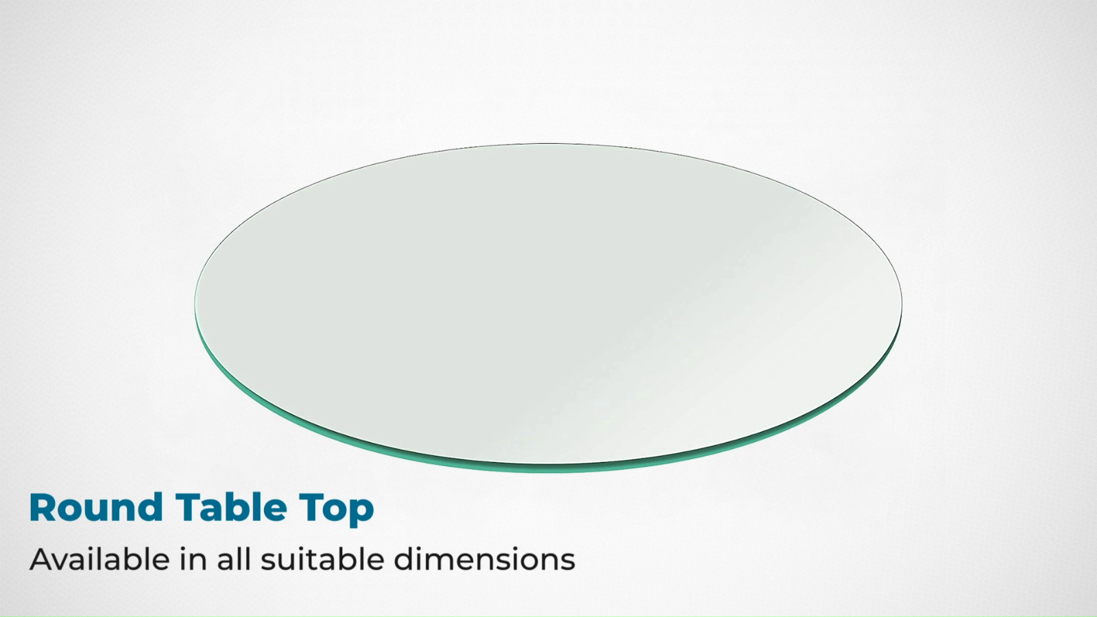 Round Glass Table Top 3/8 Inch Thick with Pencil Polish, Tempered Clear ...